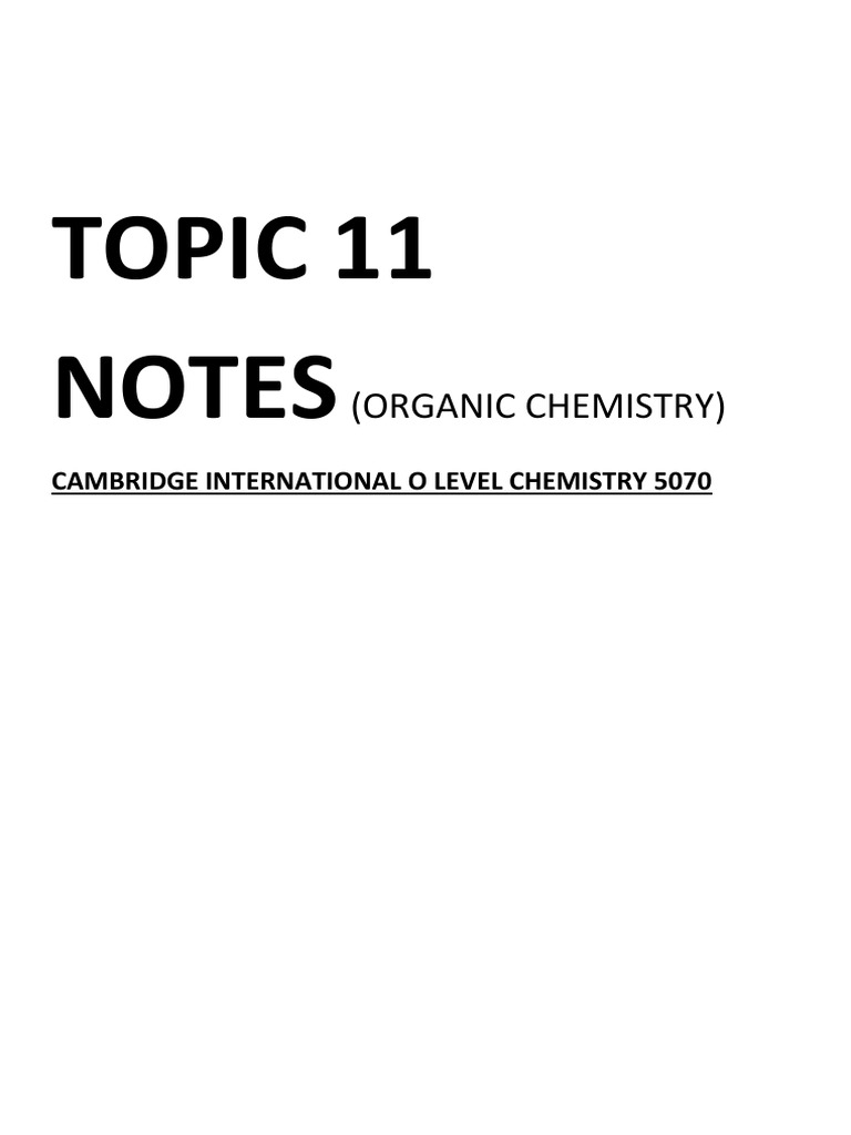 Organic Chemistry Notes | PDF | Alkane | Alkene