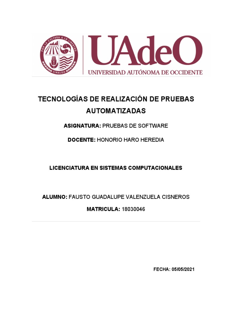 Comparativa de Herramientas de Pruebas Automatizadas | PDF | Selenio (software) | Entorno de ...