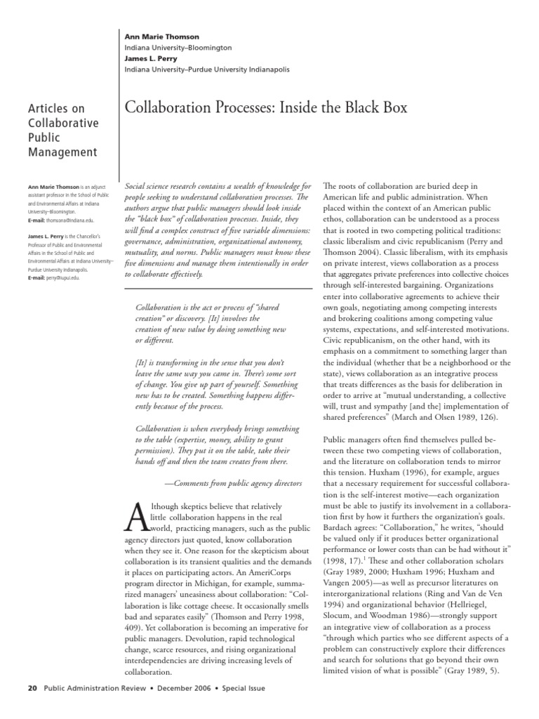 Collaboration Processes Inside The Black Box | PDF | Negotiation ...