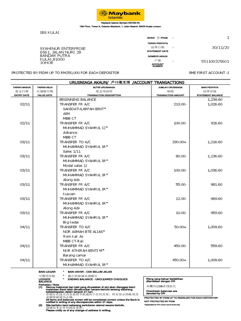 Account Transactions Statement | PDF | Service Industries | Corporate ...