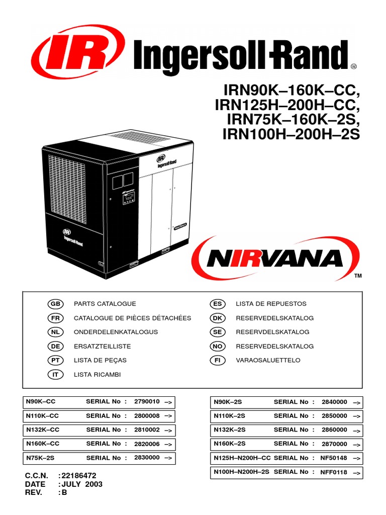 12c IRN100-200HP-2S Parts Manual 22186472 Rev.B 2003 | PDF | Valve ...