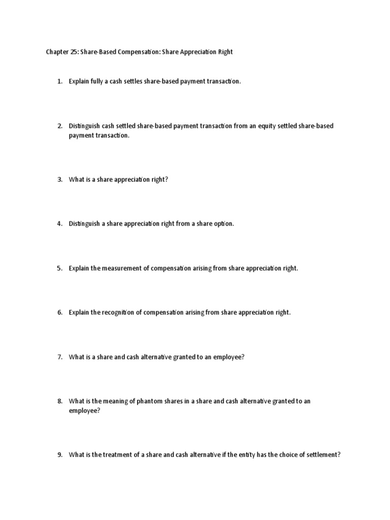 Chapter 25 Share-Based Compensation - Share Appreciation Right | PDF