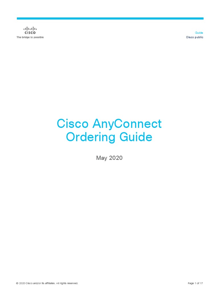 Cisco Anyconnect Ordering Guide | PDF | Computer Network | Virtual ...