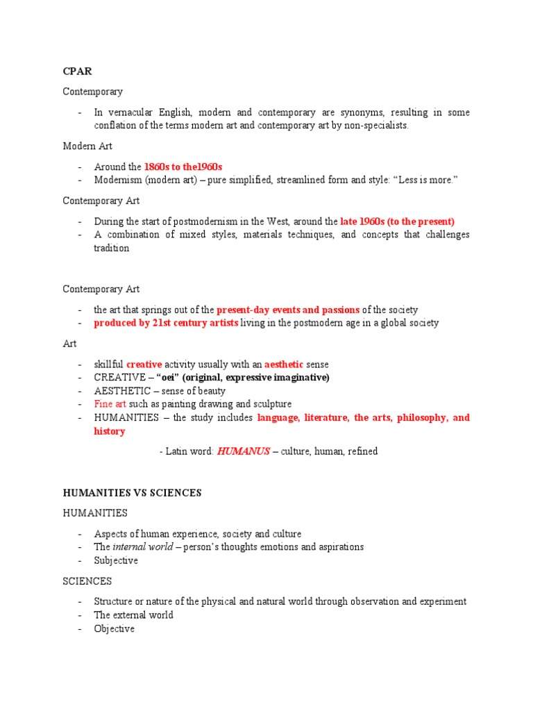 CPAR Notes | PDF | Paintings | Abstract Art