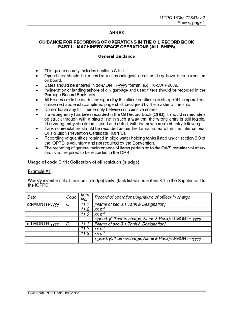 ORB Record Rules | PDF | Fuel Oil | Oil Tanker