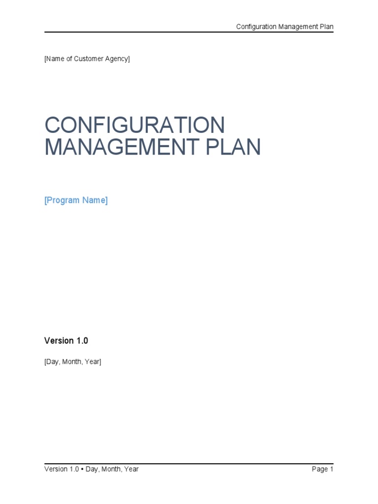M3 Playbook Configuration Management Plan Template | PDF | Backup ...