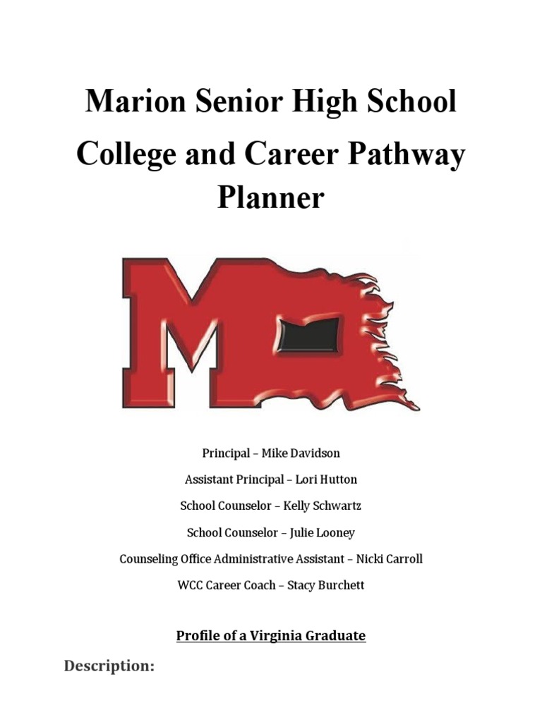Marion Senior High School College and Career Planner | PDF | High ...