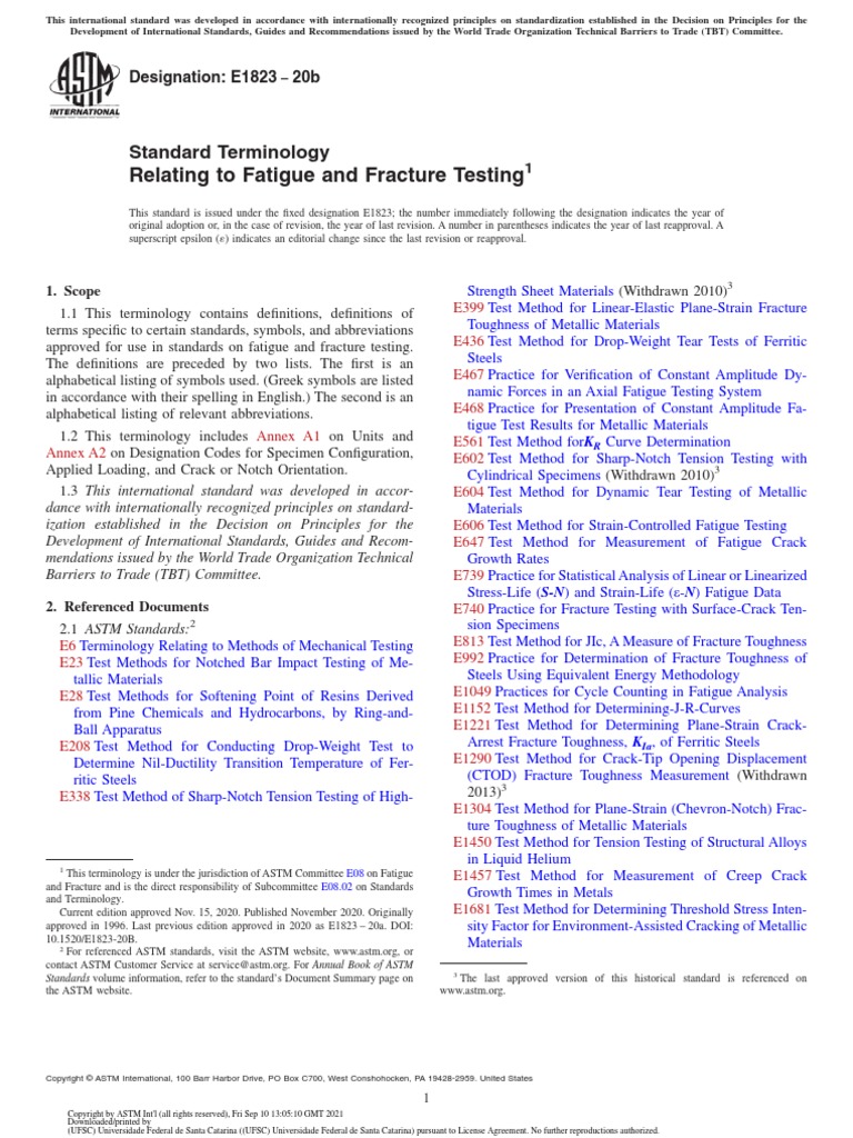 Standard Terminology Relating To Fatigue and Fracture Testing | PDF ...