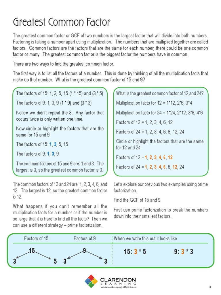 GCF and LCM Lesson Plan 4 6 | PDF | Multiplication | Factorization