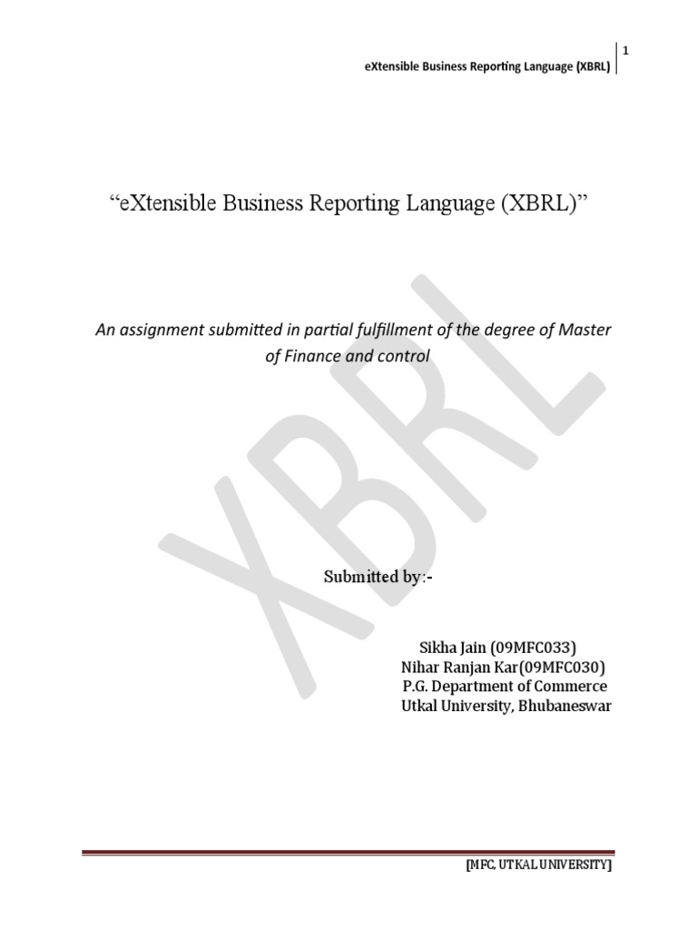 Extensible Business Reporting Language (XBRL) | PDF | Xml Schema ... Extensible Business Reporting Language (XBRL) | PDF | Xml Schema ...