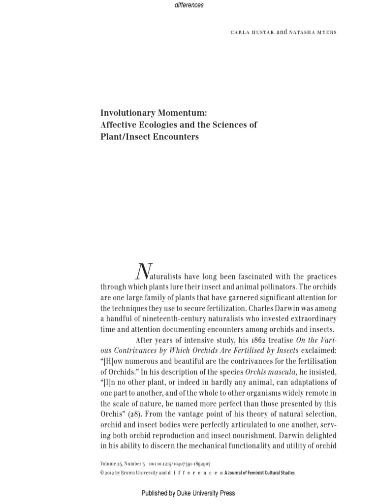 Hustak e Myers - Involutionary Momentum. Affective Ecologies and The ...