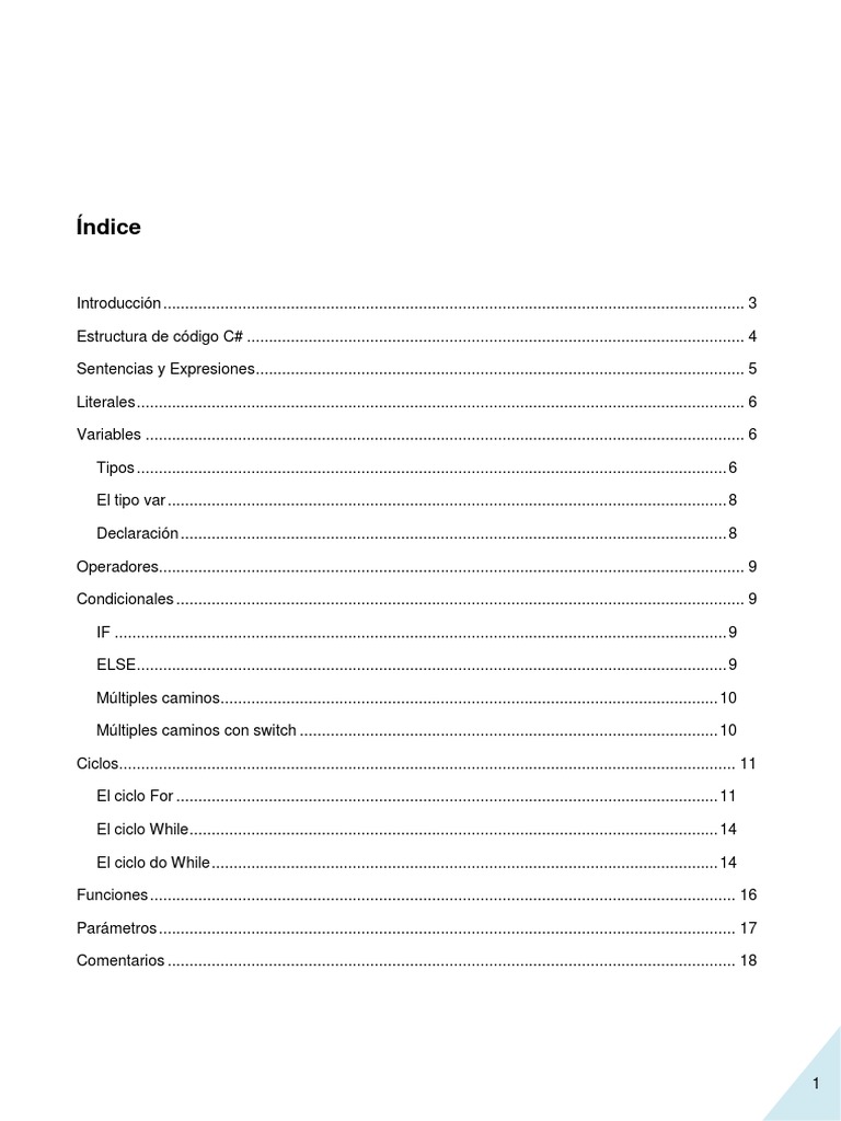 Unidad 3, Tema 2 - Estructuras Básicas y Funciones en C# | PDF | C ...