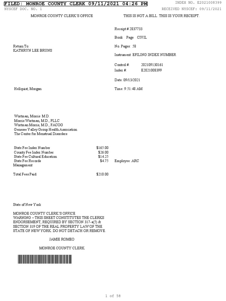 Morgan Hellquist v. Morris Wortman | PDF | Complaint | Summons
