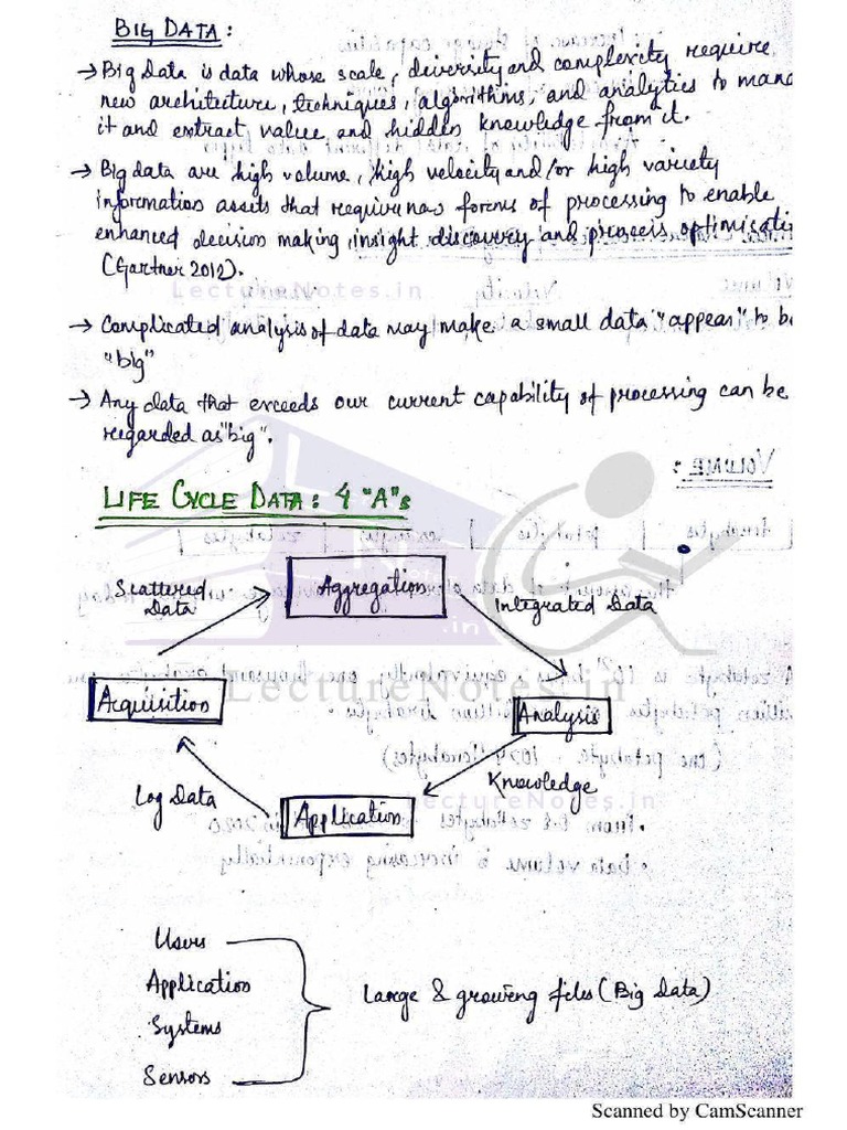 Note Big Data Analytics Bda Lecturenotes Pdf