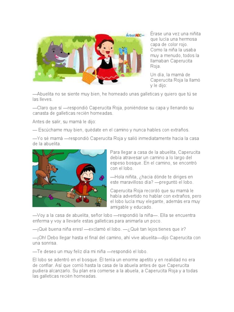 Caperucita Roja: Cuento Corto Infantil | PDF | Caperucita Roja