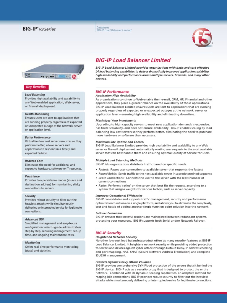 Big IP Load Balancers | PDF | Load Balancing (Computing) | Scalability
