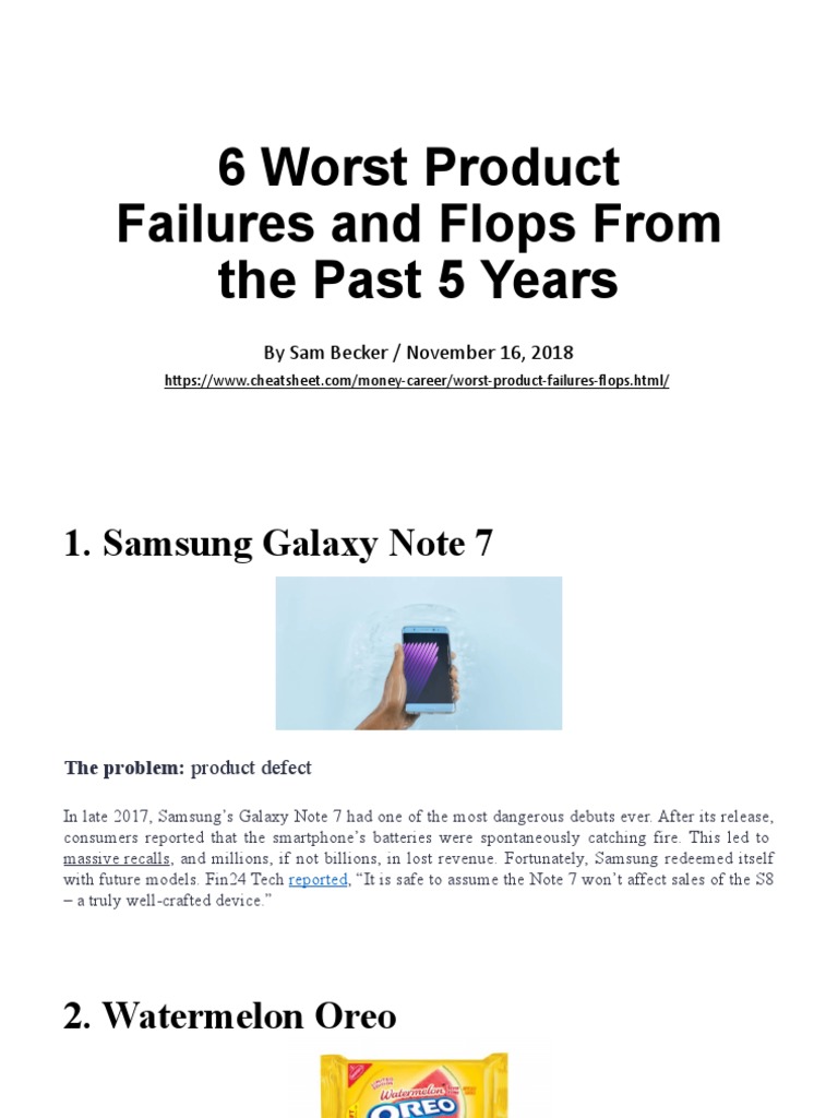6 Major Product Failures of 2018 | PDF | Consumer Electronics ...