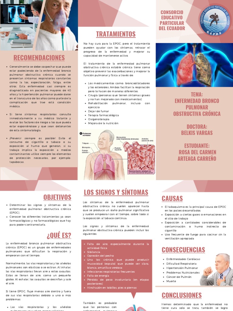 Triptico | PDF | Enfermedad pulmonar obstructiva crónica | Pulmón
