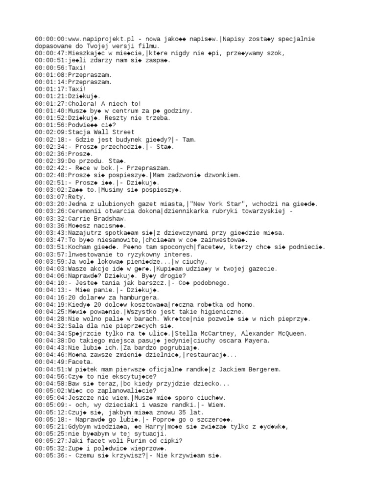 Sex and The City S6E01 - To Market, To Market (RavyDavy) | PDF