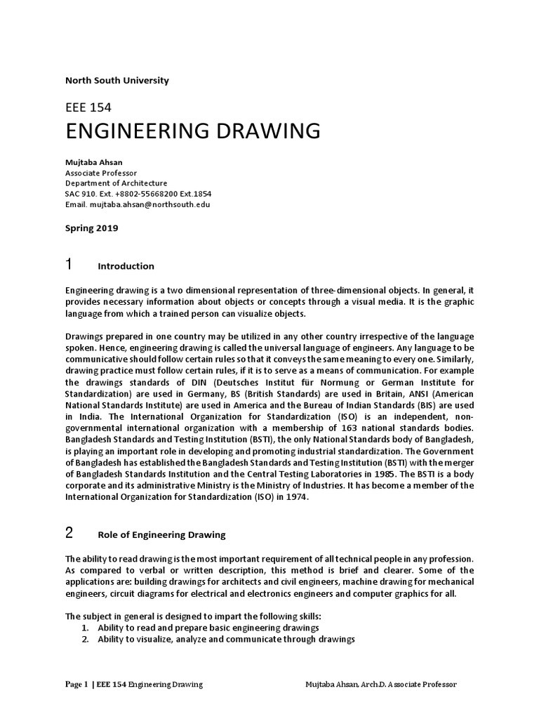 Engineering Drawing: North South University | PDF | Computing