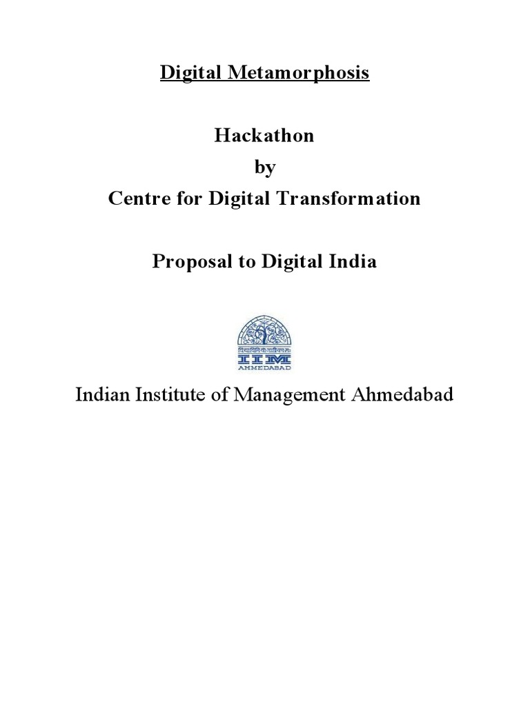 Digital Metamorphosis Hackathon by Centre For Digital Transformation ...