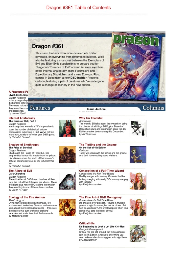Dragon Magazine #361 | PDF | Elf (Dungeons & Dragons) | Dungeons & Dragons