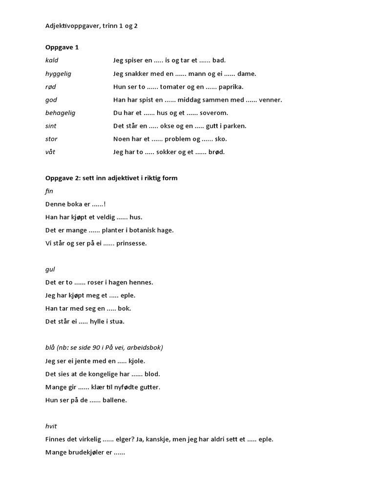 Oppgaver Til Trinn 1 Og 2 | PDF