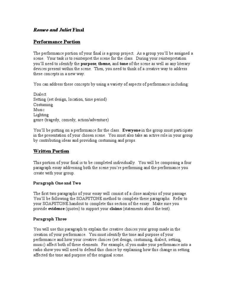 Romeo and Juliet Group Final | PDF | Essays | Semiotics