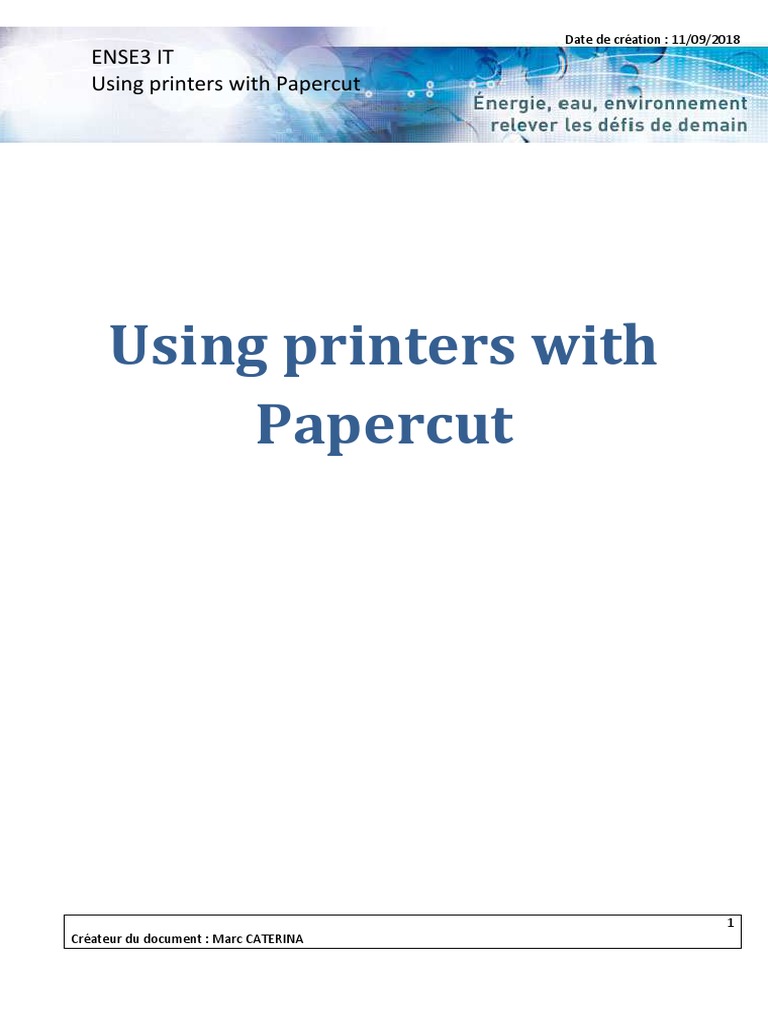 Ense3 It Using Printers With Papercut | PDF | Printer (Computing ...