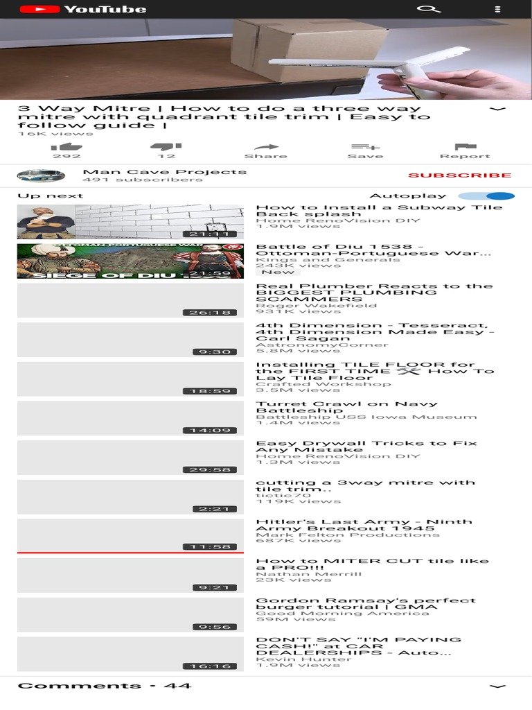 3 Way Mitre How To Do A Three Way Mitre With Quadrant Tile Trim Easy To ...