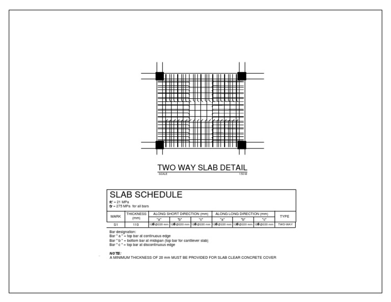 Two-Way Slab Detail and Schedule | PDF