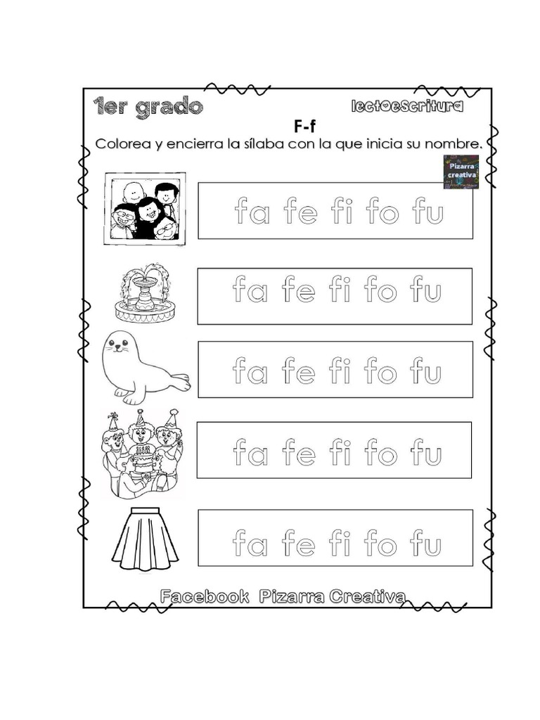 Actividades Letra F | PDF