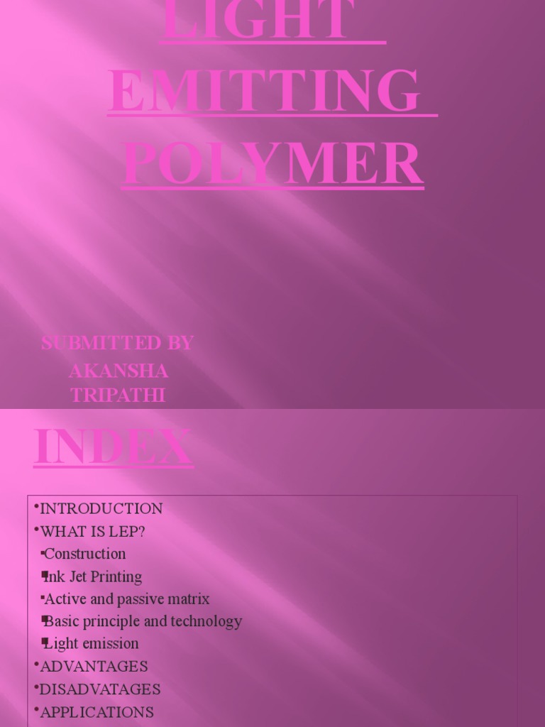 Light Emitting Polymer | PDF | Nature | Light Emitting Diode