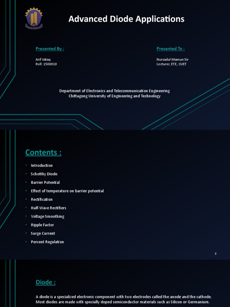 Advanced Diode Applications | PDF | Rectifier | Diode