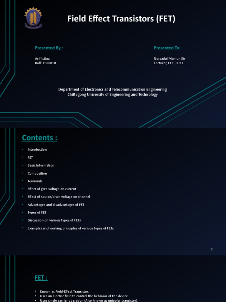 Field Effect Transistor | PDF | Field Effect Transistor | Mosfet