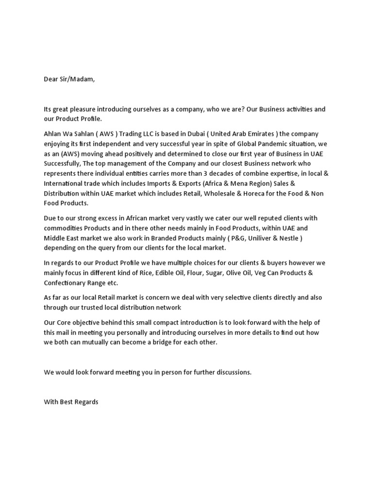 Introduction Letter | PDF