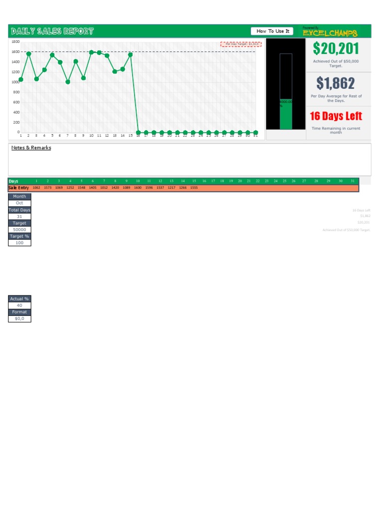 Daily Sales Report Template V2020 | PDF