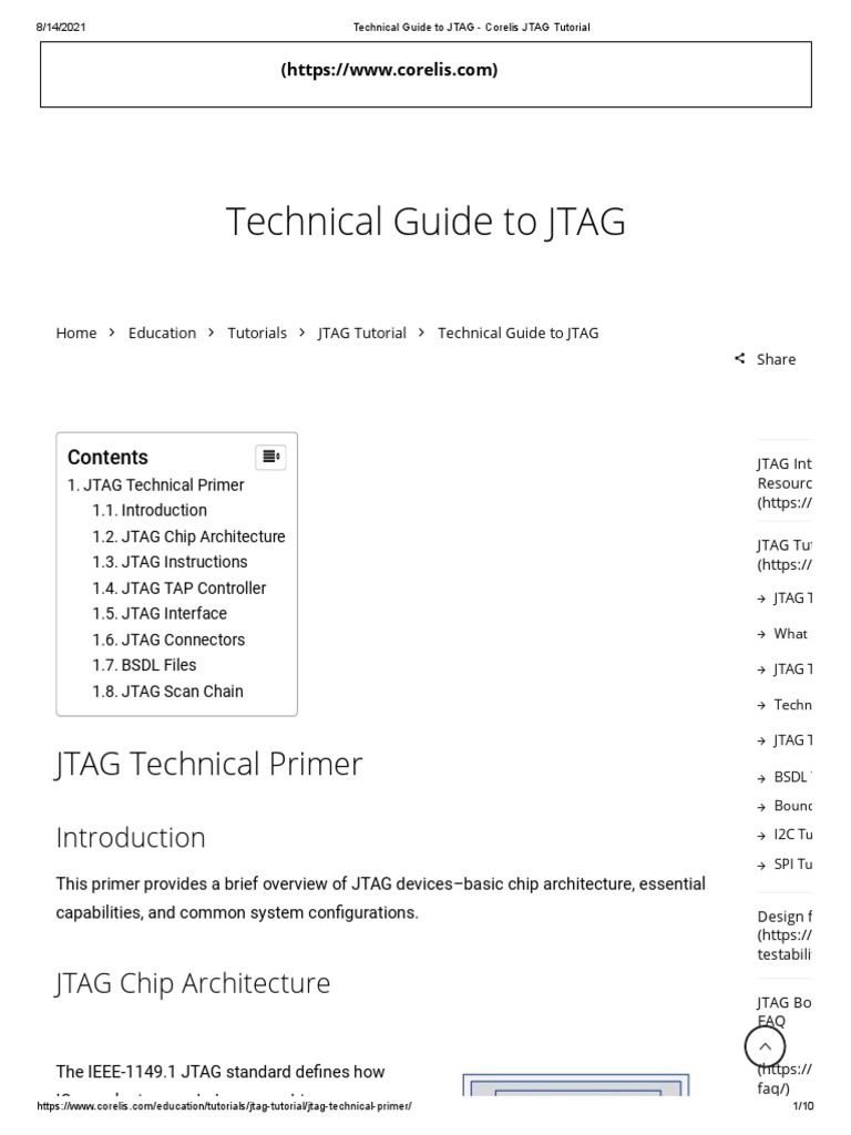Technical Guide To JTAG - Corelis JTAG Tutorial | PDF | Electronic ...