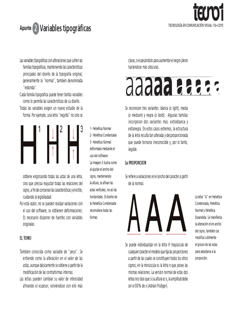 Apunte2 Variables | PDF | Tipografía | Helvética