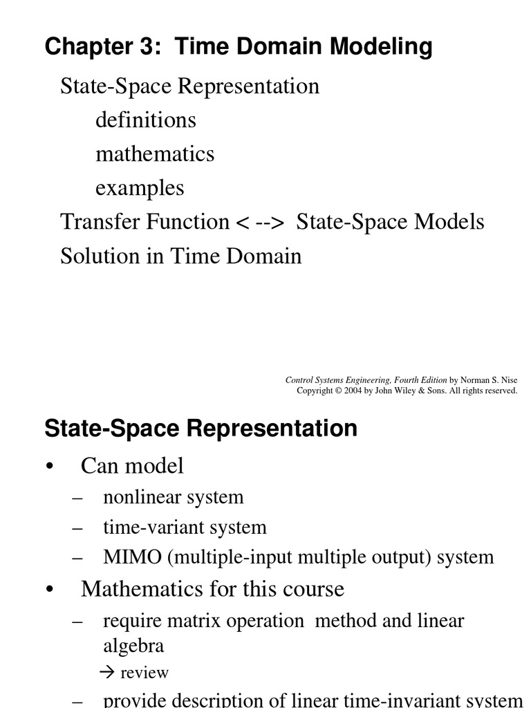Chapter 3: Time Domain Modeling | PDF | Mathematical Analysis ...