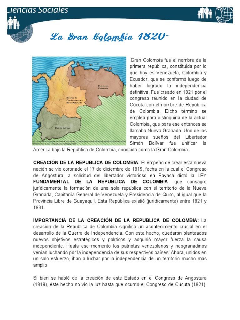 La Gran Colombia | PDF | Colombia | Gobierno