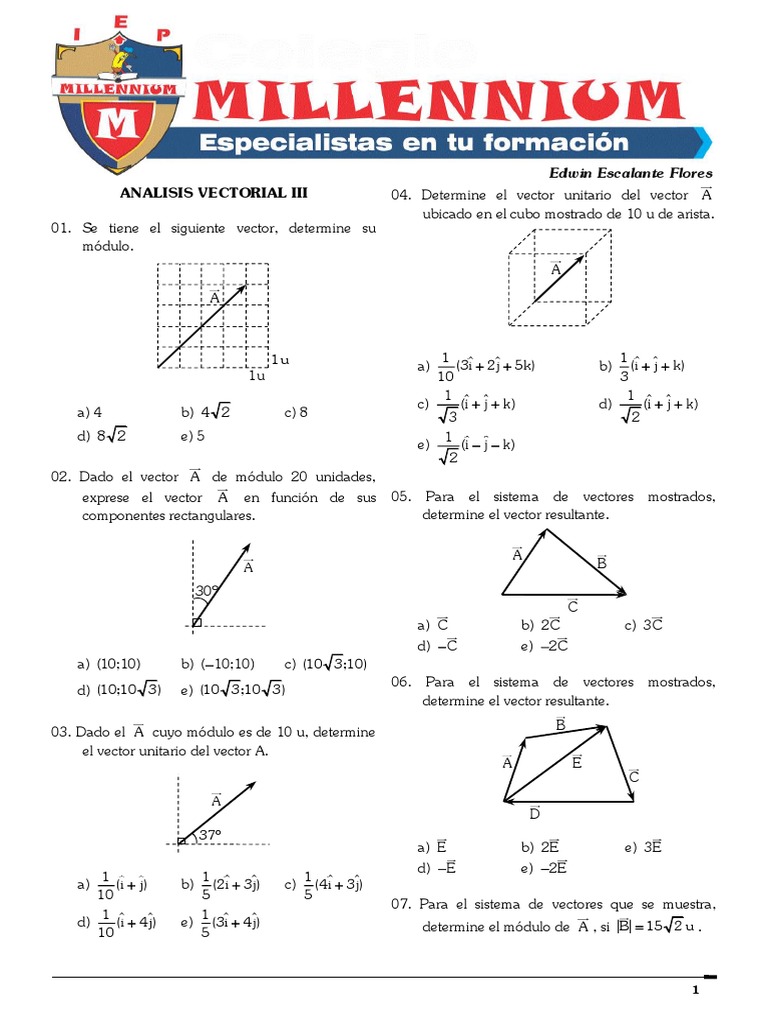 Analisis Vectorial Iii | PDF | Vector Euclidiano | Cálculo
