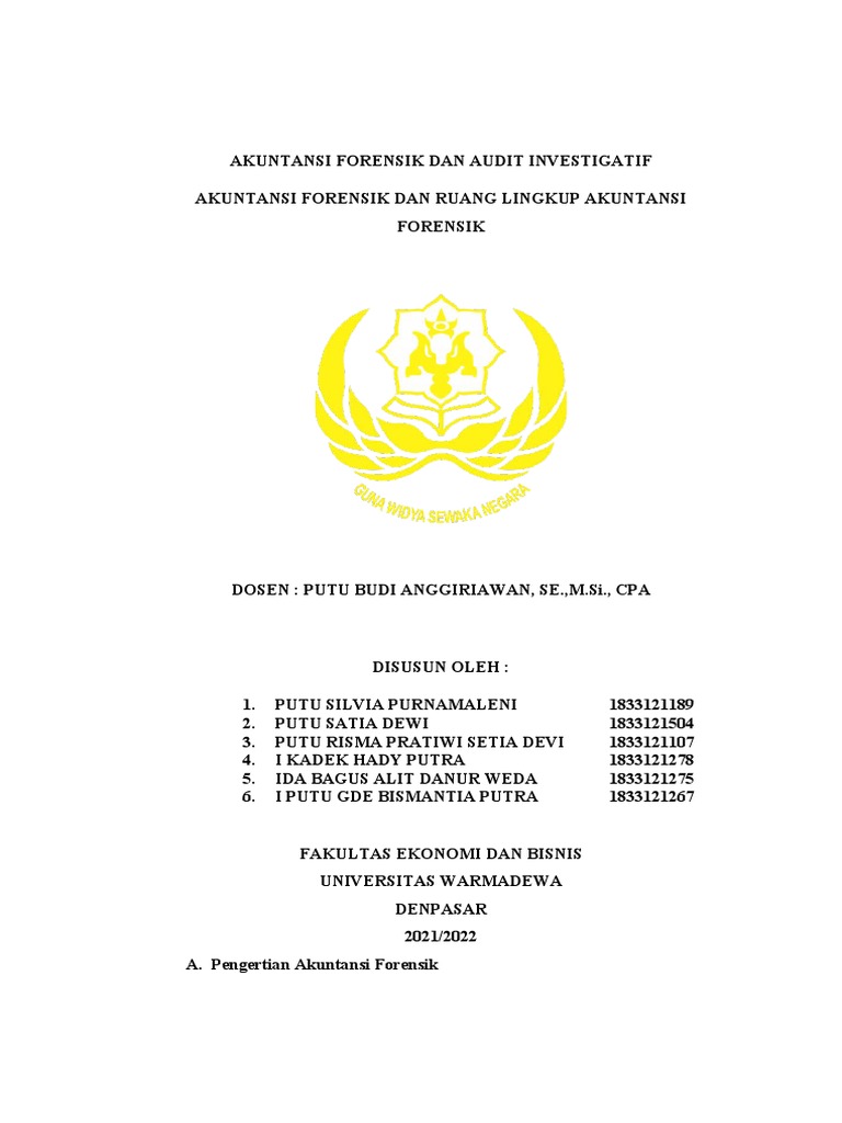 RMK 1 Akuntansi Forensik | PDF | Ilmu Sosial