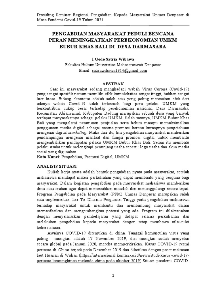 Artikel I Gede Satria Wibawa | PDF