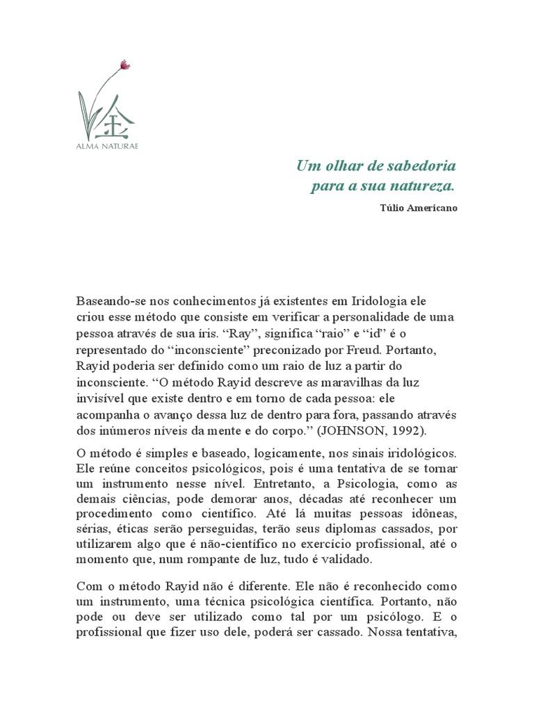 Sistema Rayid | PDF | Psicologia | Método científico
