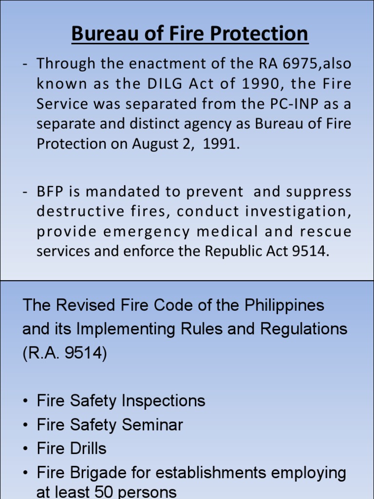 Bureau of Fire Protection | PDF | Combustion | Fires