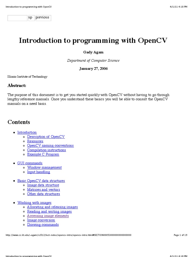 Introduction To Programming With OpenCV | PDF | Pointer (Computer Programming) | Matrix ...