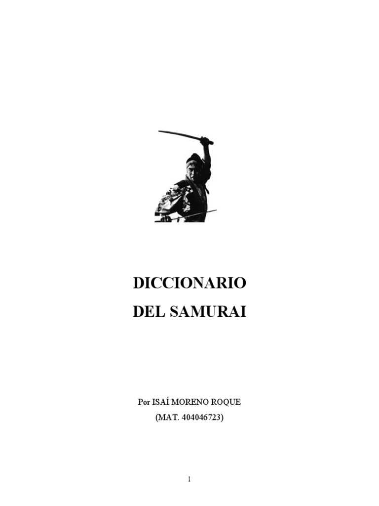 Diccionario del Samurai en Español | PDF | Samurai | Bushido