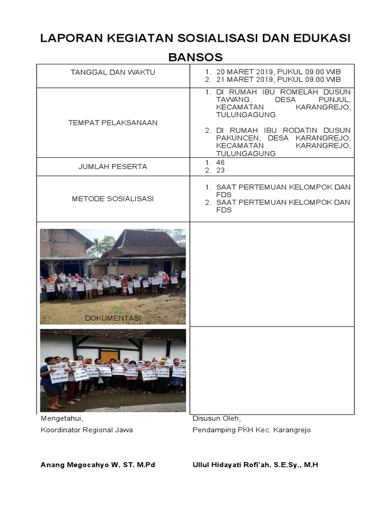 Format Laporan Sosialisasi | PDF | Pengembangan Diri