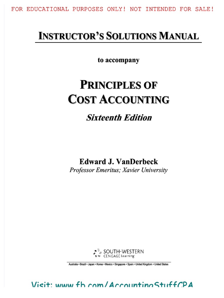 Vanderbeck Solman ch01-10 | PDF | Cost Of Goods Sold | Inventory